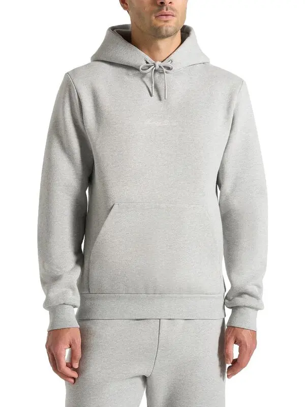 Manière De Voir Signature Regular Fit Hoodie - Marl Grey