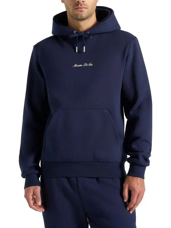 Manière De Voir Signature Regular Fit Hoodie - Navy