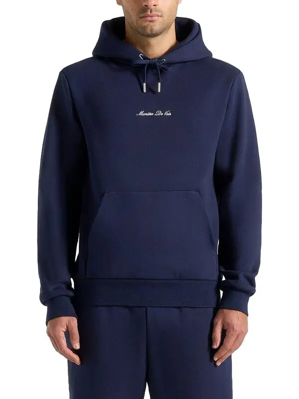 Manière De Voir Signature Regular Fit Hoodie - Navy