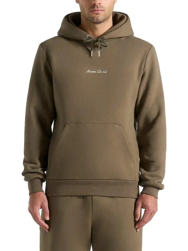 Manière De Voir Signature Regular Fit Hoodie - Olive