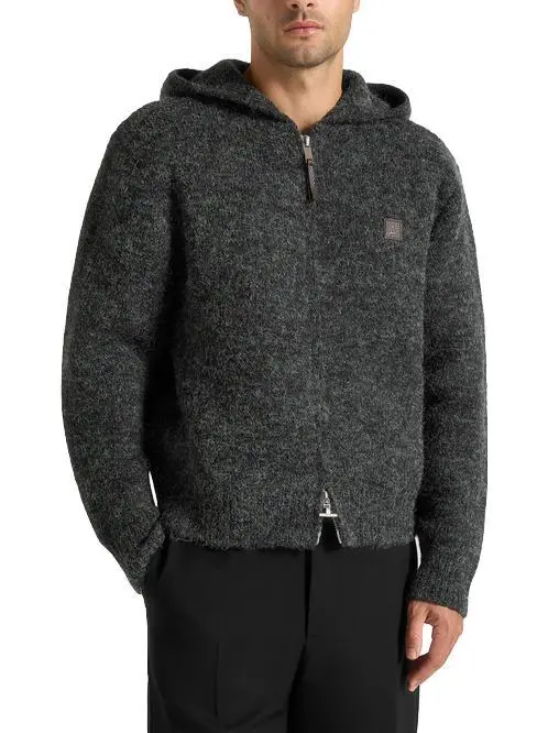 Manière De Voir Billie Brushed Wool Zip Hoodie - Grey