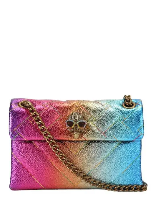 Kurt Geiger Mini Kensington Convertible Metallic Leather Crossbody Bag - Multi Blue
