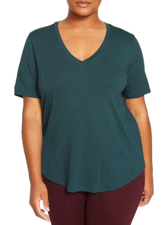 Universal Standard V-neck Tee - Deep Sea