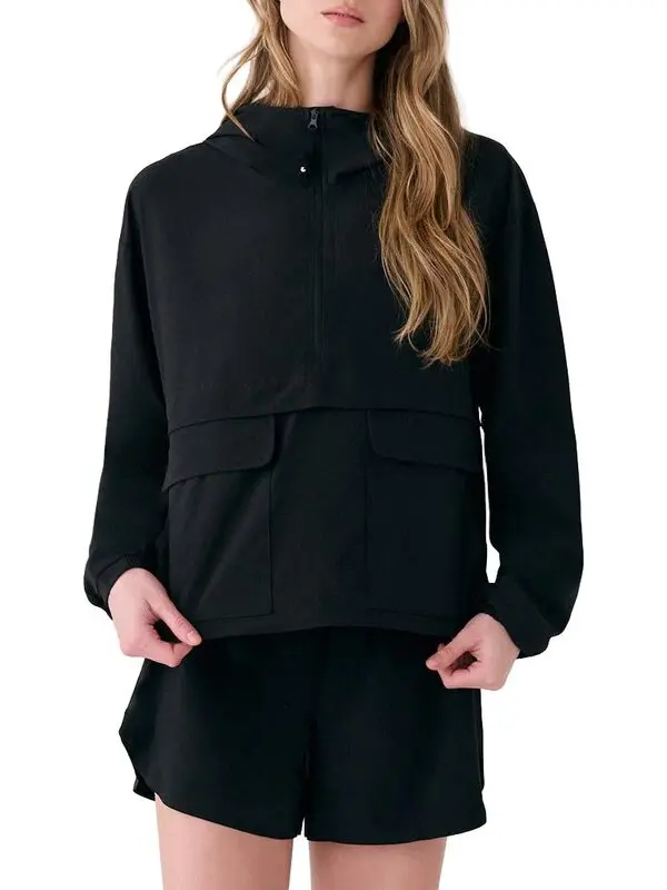 LOLE Sofia Water Repellent Pullover Jacket - Black