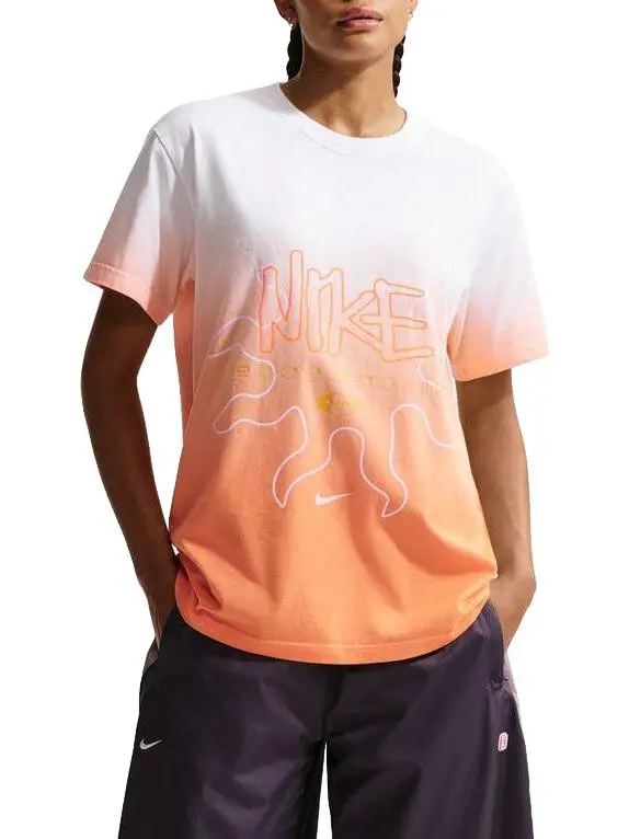Nike Cotton Graphic T-shirt - Total Orange/white
