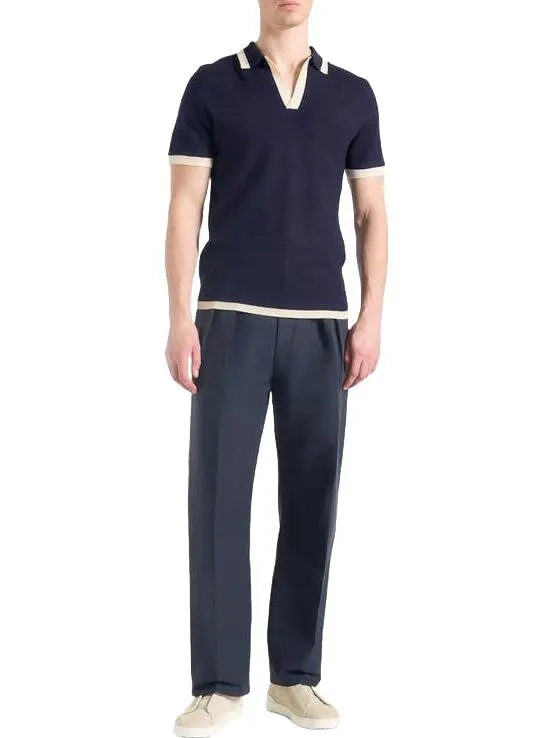 Manière De Voir Nolan Twin Pleat Chino Trousers - Navy