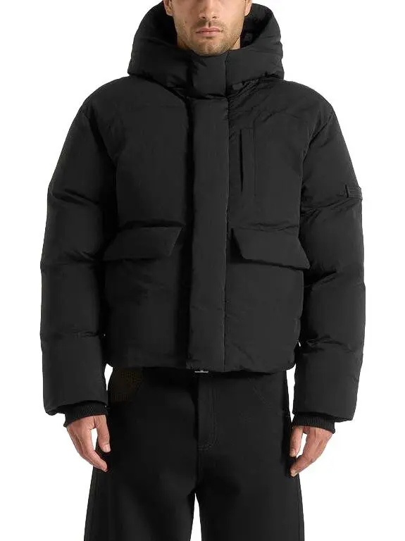 Manière De Voir Casey Minimal Raglan Puffer Jacket - Black