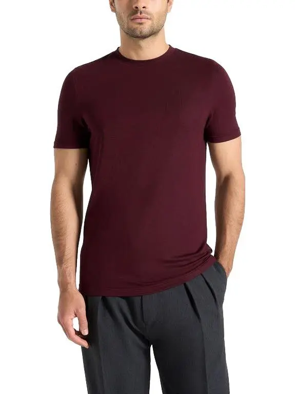 Manière De Voir Fitted Luxe T-shirt - Wine Red