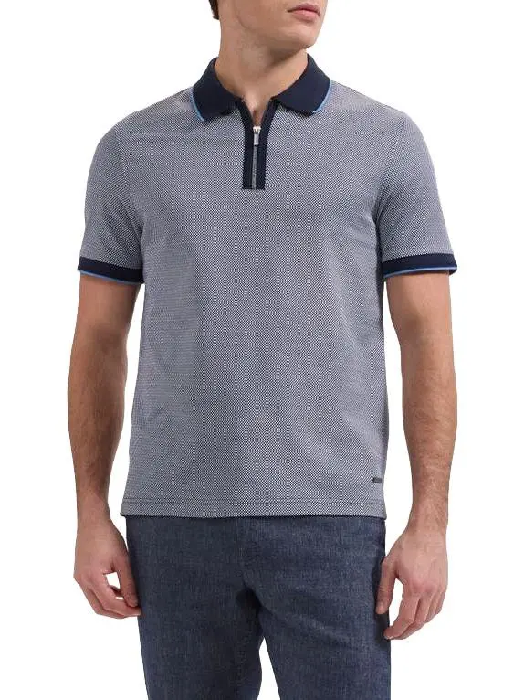 Bugatchi Quarter Zip Polo - Navy