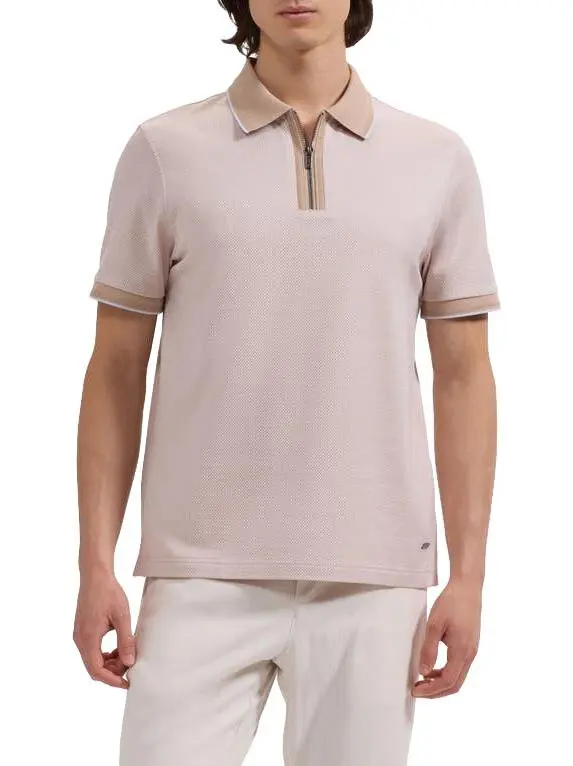 Bugatchi Quarter Zip Polo - Sand