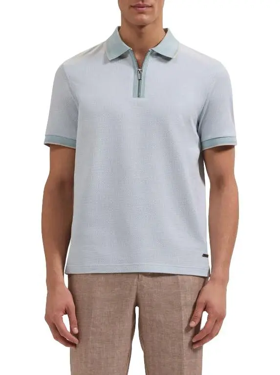 Bugatchi Quarter Zip Polo - Seafoam