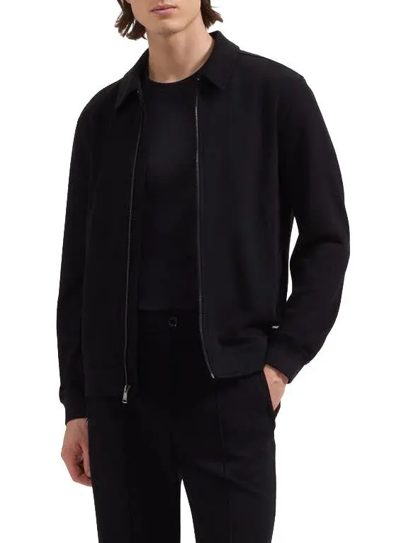 Bugatchi Soft Touch Blouson Knit Jacket - Black