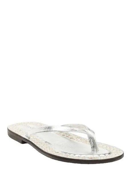 Jeffrey Campbell Katrina Flip Flop - Silver Gold