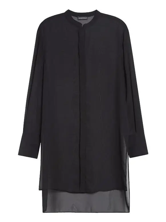 Emporio Armani Techno Sheer Georgette Tunic - Solid Black