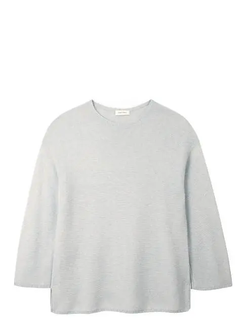 THE WHITE COMPANY Textured Stitch Wool-blend Jumper - Baby Blue