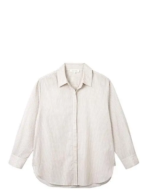 THE WHITE COMPANY Striped Oversized-fit Cotton Shirt - Rosebud