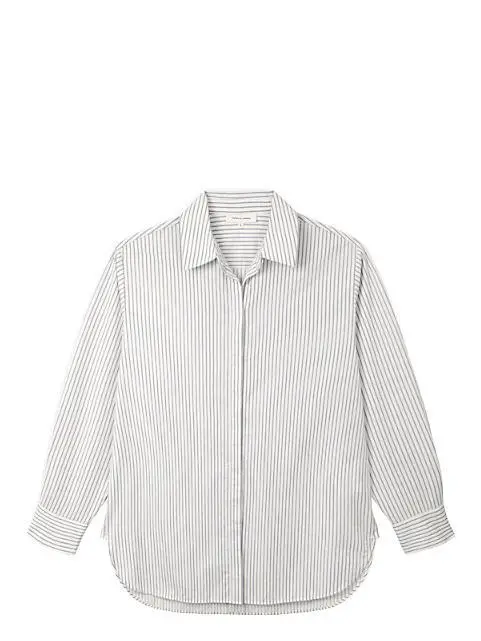 THE WHITE COMPANY Striped Cotton Oversized Shirt - White/blue