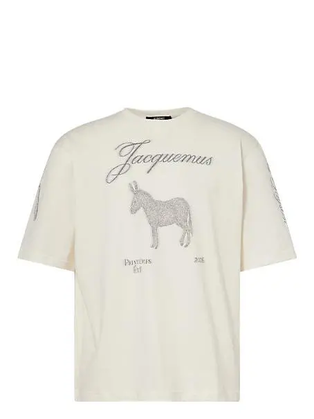 Jacquemus Ane Crewneck Cotton-jersey T-shirt - White