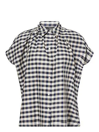 Max Mara Gingham-print Oversize Shirt - Navy Vichy