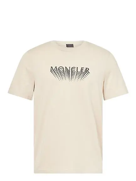 Moncler Badge Crewneck Cotton-jersey T-shirt - Light Grey
