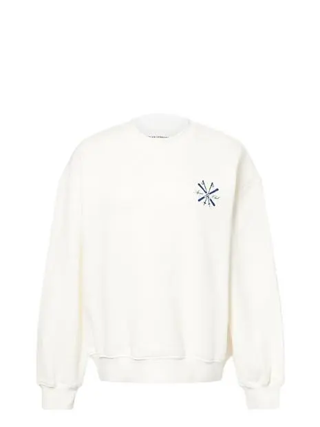 THE COUTURE CLUB Graphic-print Cotton-jersey Sweatshirt - Off White
