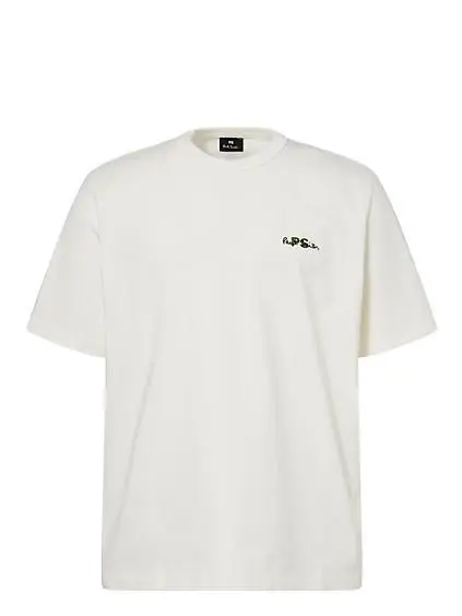 Paul Smith Oversized Brand-embroidery Cotton-jersey T-shirt - White