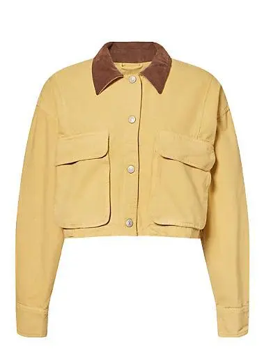 Free People Martha Workwear Cotton Jacket - Tofu