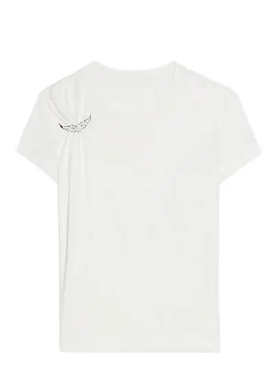 Zadig&Voltaire Suzan Wings-brooch Cotton-jersey T-shirt - Judo