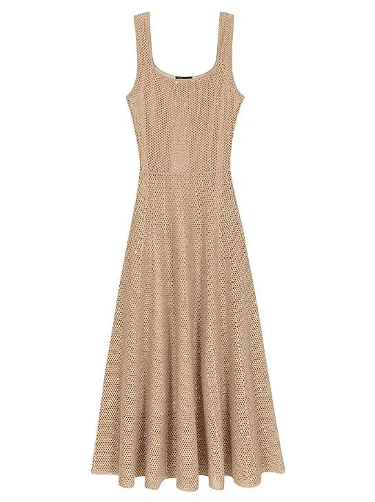 Maje Sleeveless Rhinestone-knit Maxi Dress - Nude