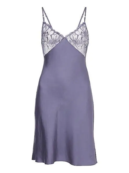 Chantelle Fleurs Satin Chemise - Fancy Grey