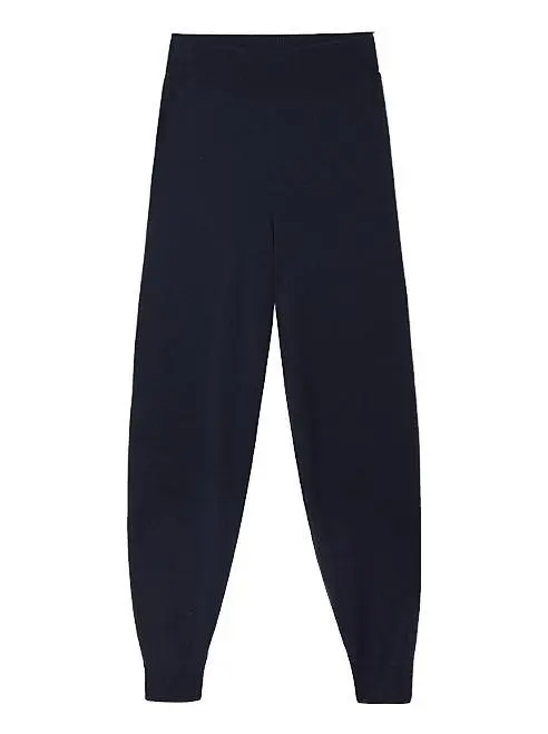 THE WHITE COMPANY Contrast-panel Relaxed-fit Knitted Jogging Bottoms - Navy