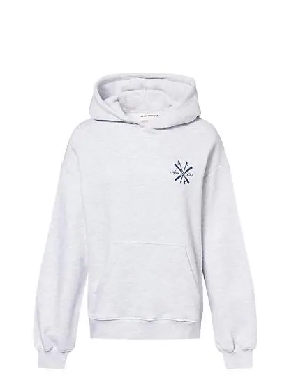THE COUTURE CLUB Graphic Cotton-jersey Hoody - Grey Marl