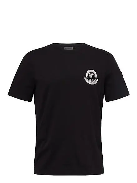 Moncler Badge Crewneck Cotton-jersey T-shirt - Black