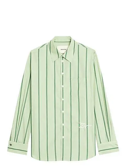 Zadig&Voltaire Morning Striped Cotton-poplin Shirt - Anis