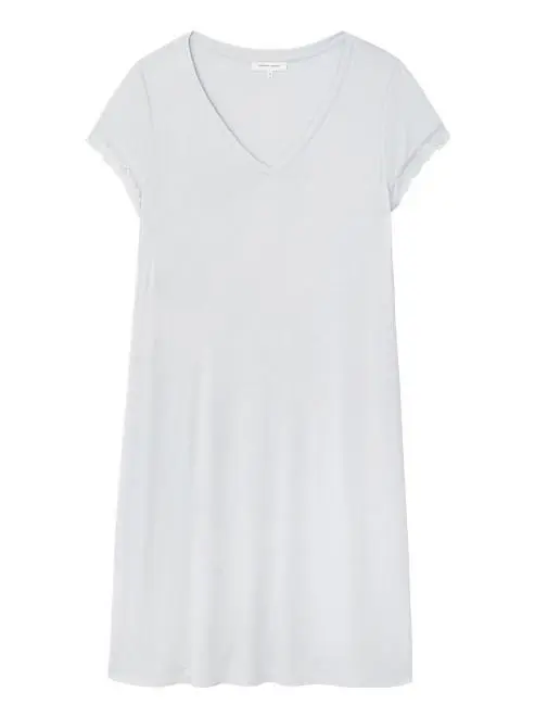 THE WHITE COMPANY V-neck Lace-trim Jersey Nightdress - Pale Blue