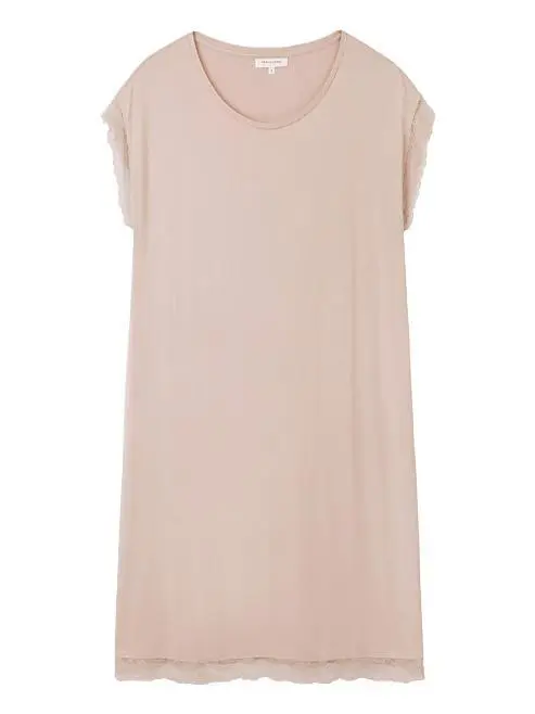 THE WHITE COMPANY Lace-trim Relaxed-fit Jersey Nightdress - Dusty Rose