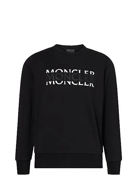 Moncler Badge Crewneck Cotton-jersey Sweatshirt - Black