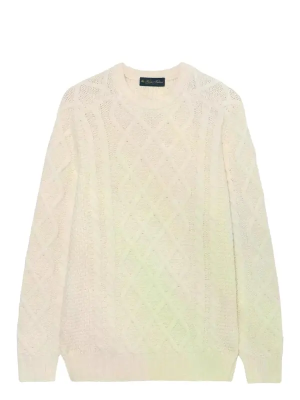 Brooks Brothers Fisherman Patterned Crew-neck Sweater - Neutrals