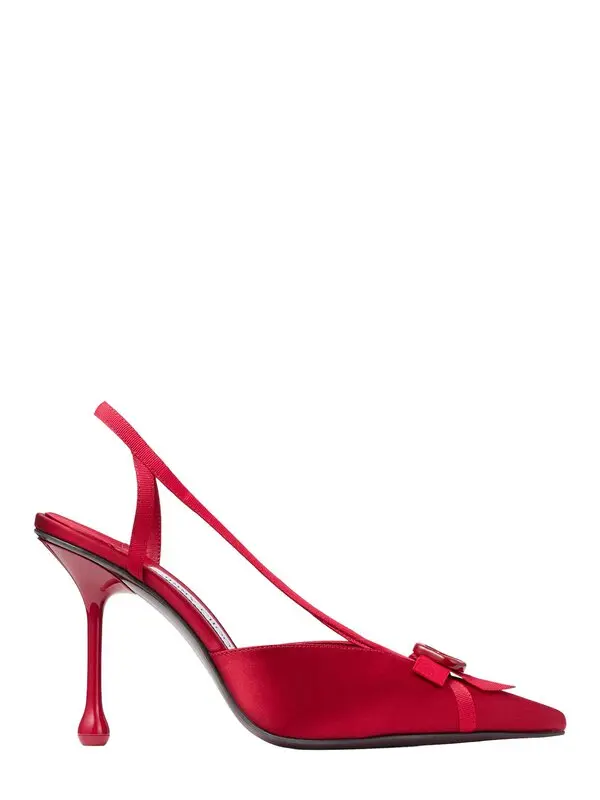 JIMMY CHOO Faya 95 Slingbacks - Ruby Red/ruby Red