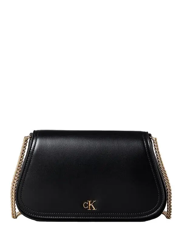 Calvin Klein Curved Monogram Chain Wallet - Black