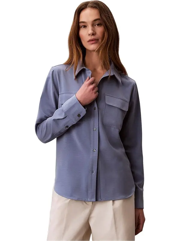 Calvin Klein Utility Classic Button-down Shirt - Dusty Sailor Blue