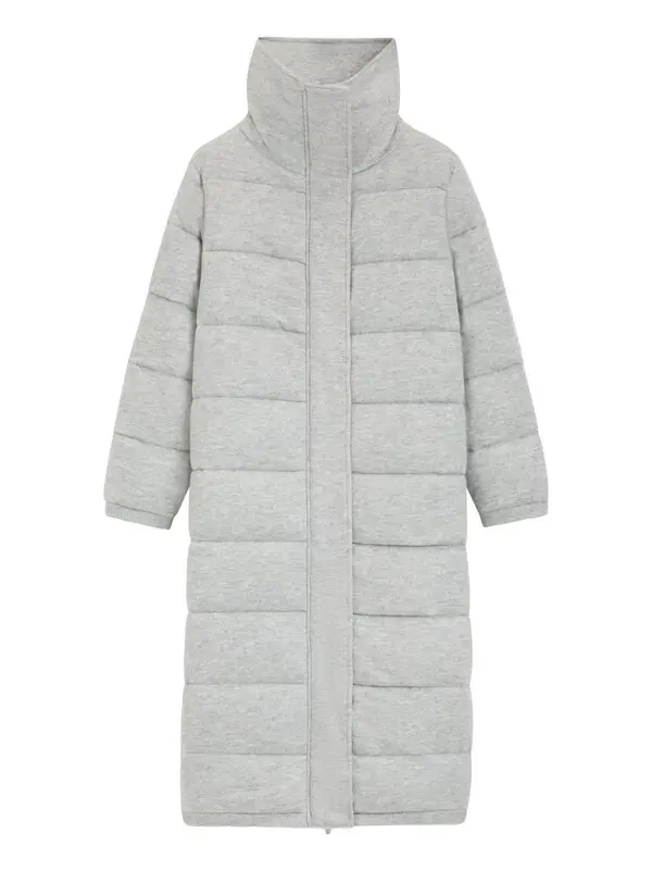 BOSS Padded Coat In Virgin Wool And Cashmere - Light Grey