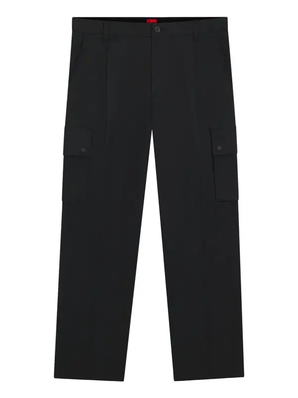 Hugo Relaxed-fit Cargo Trousers - Black