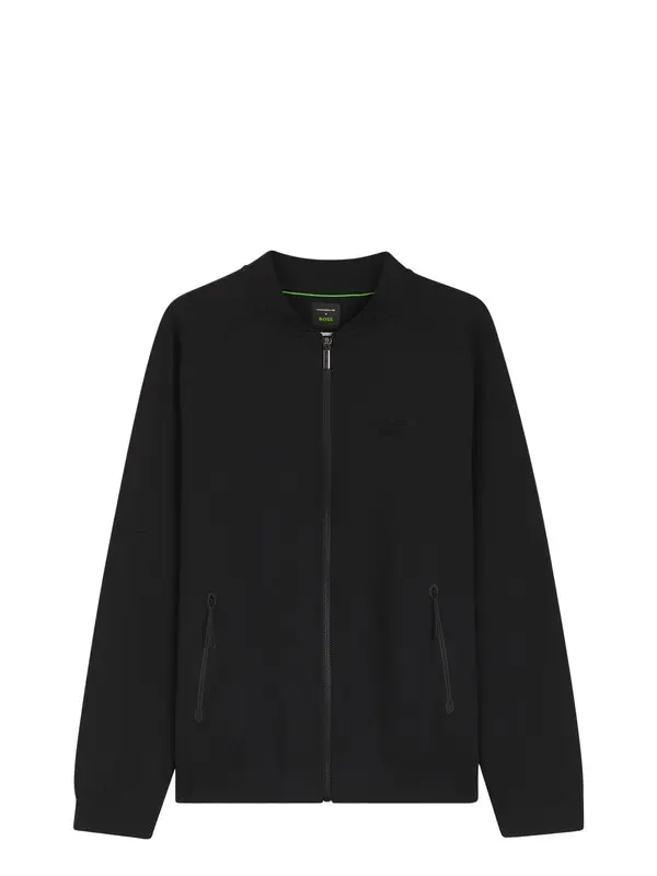 BOSS Porsche X Zip-up Sweatshirt With Embossed Branding - Black