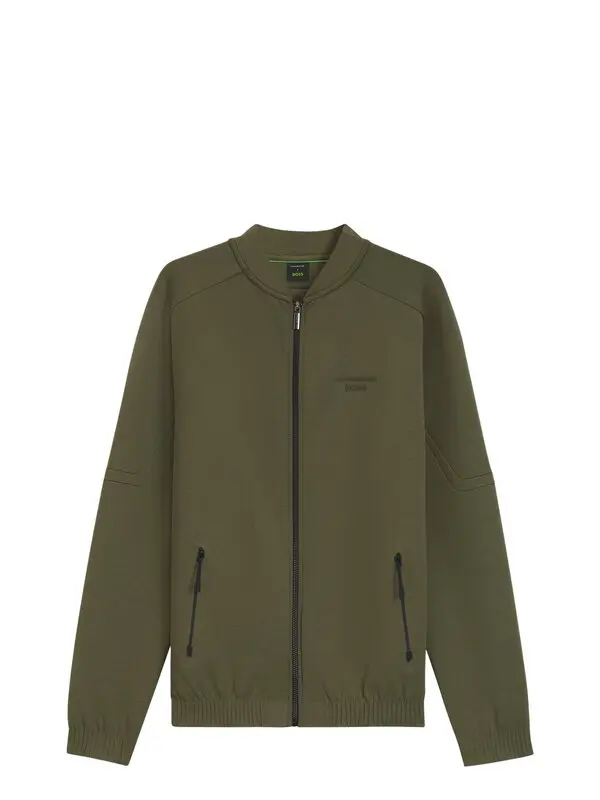 BOSS Porsche X Zip-up Sweatshirt With Embossed Branding - Light Green