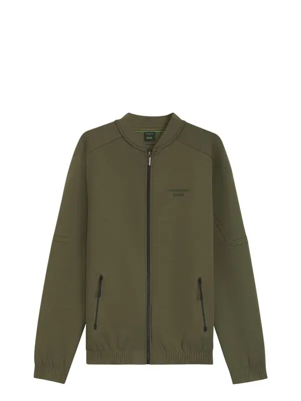 BOSS Porsche X Zip-up Sweatshirt With Embossed Branding - Light Green