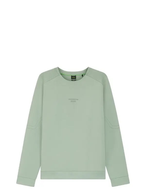 BOSS Porsche X Sweatshirt With Reflective Logo - Light Green