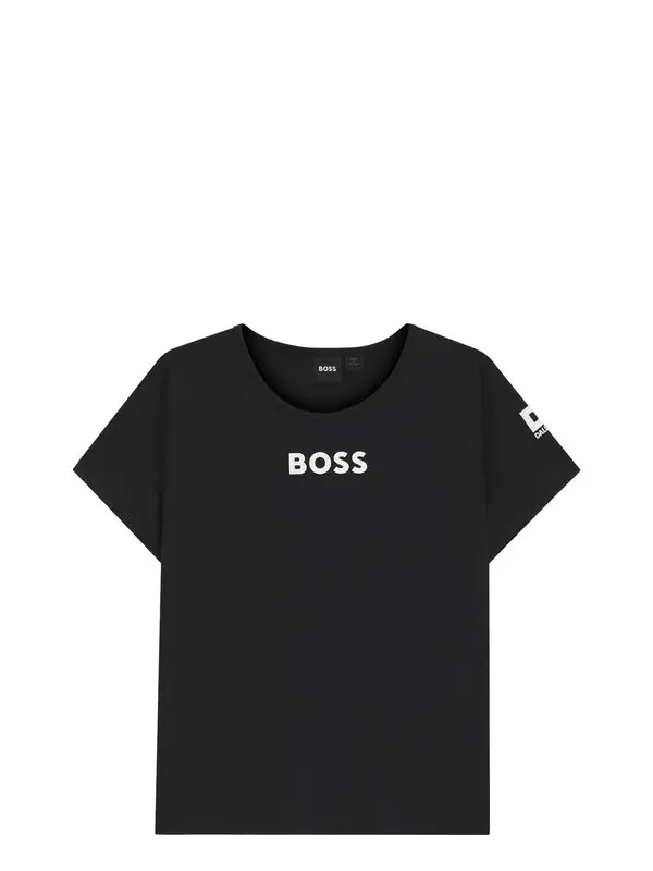 BOSS Stretch-jersey T-shirt With Logo - Black
