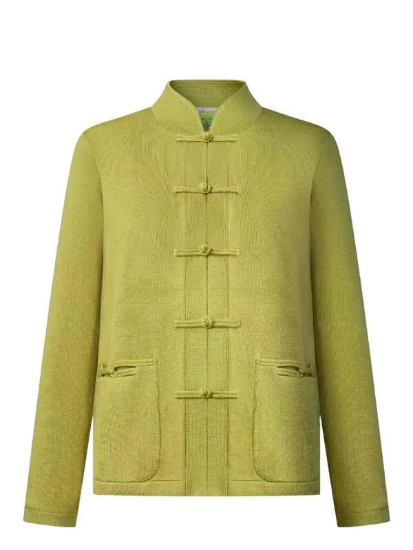 Shanghai Tang Knot Button Pocket Cardigan - Yellow