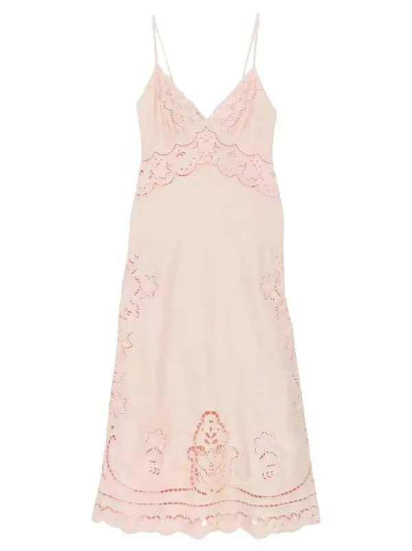 Farm Rio Richelieu Midi Dress - Pink